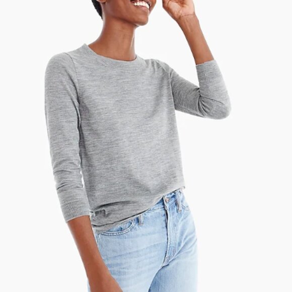 J. Crew | Sweaters | J Crew Gray Tippi Sweater Crew Merino Wool | Poshmark